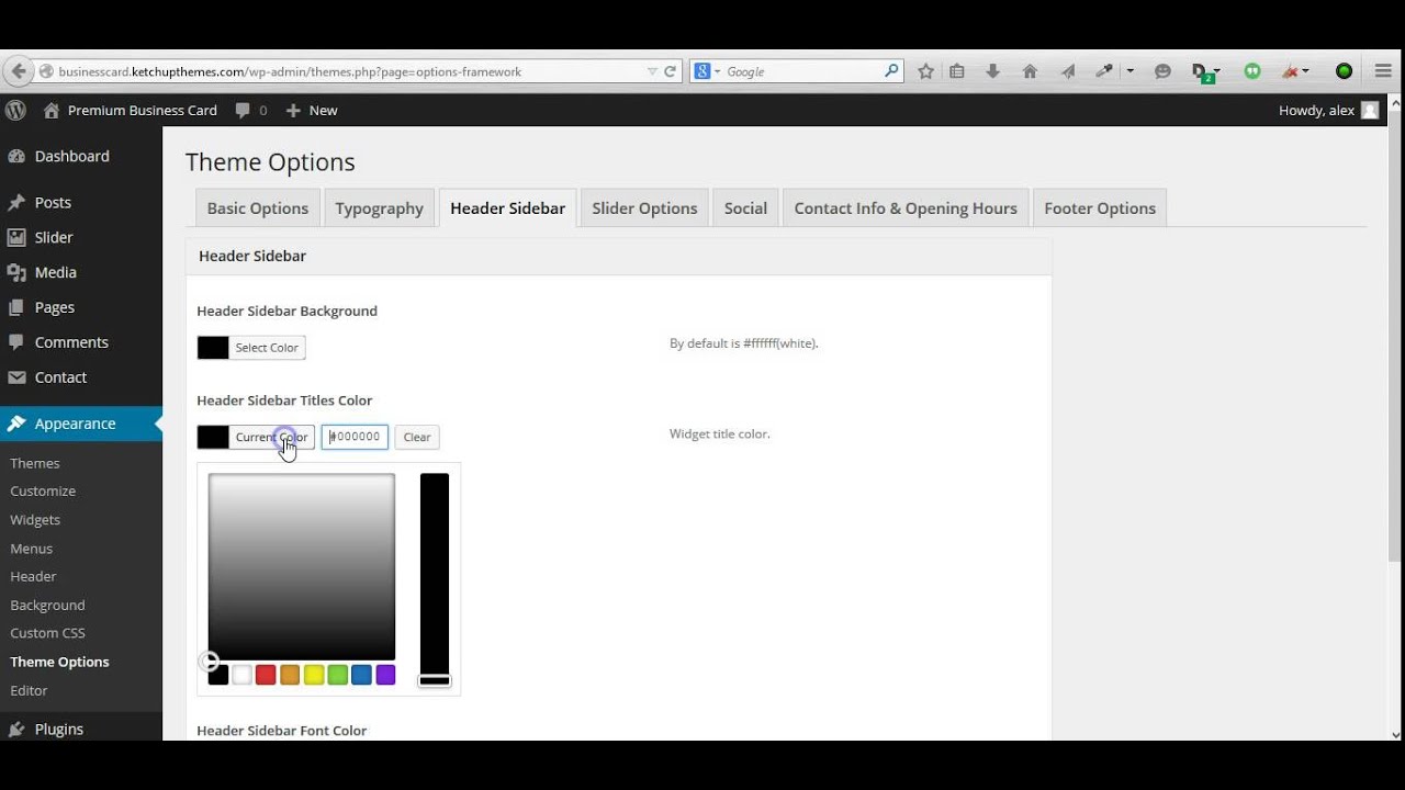 Ketchupthemes- Enable and use under header sidebar.