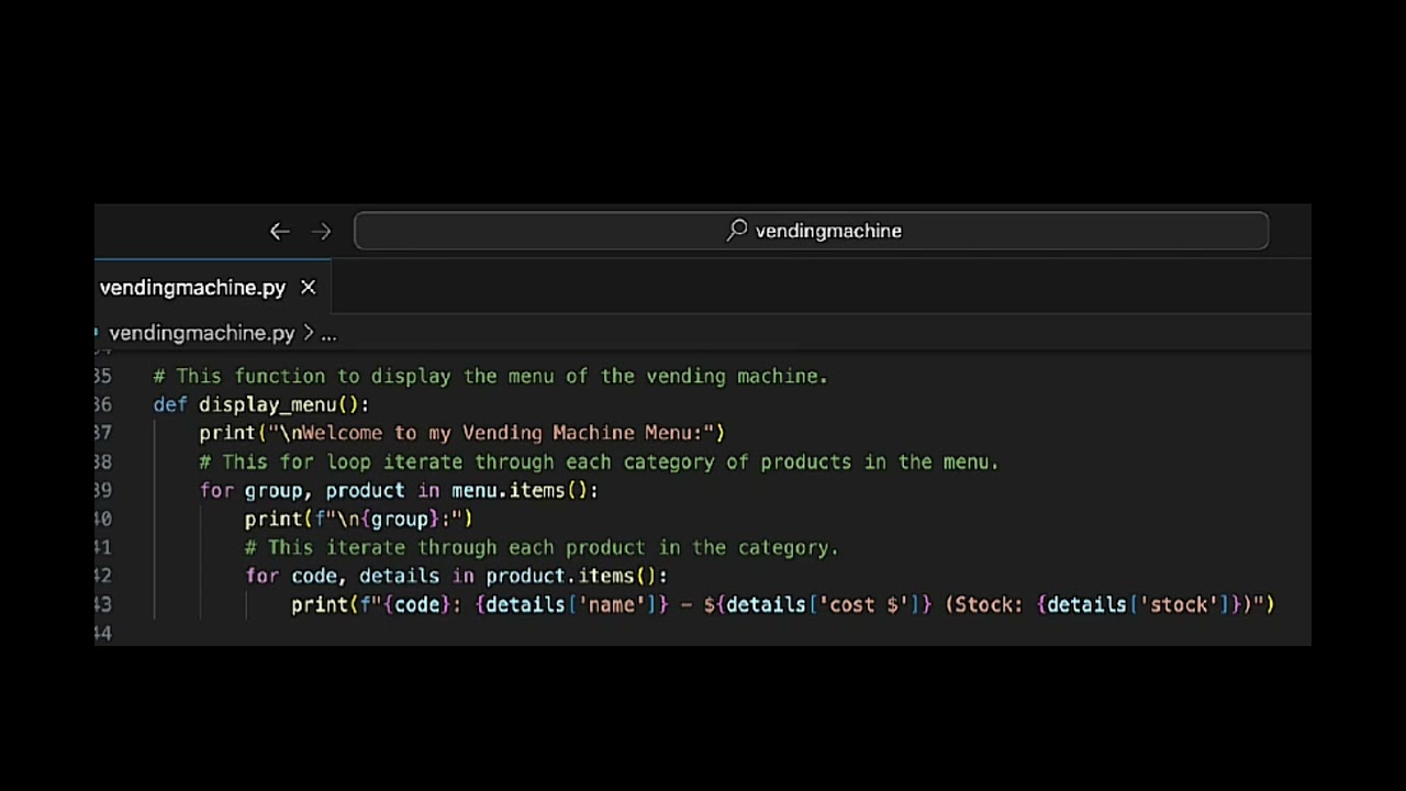 vending machine code | assessment 2 project | code lab