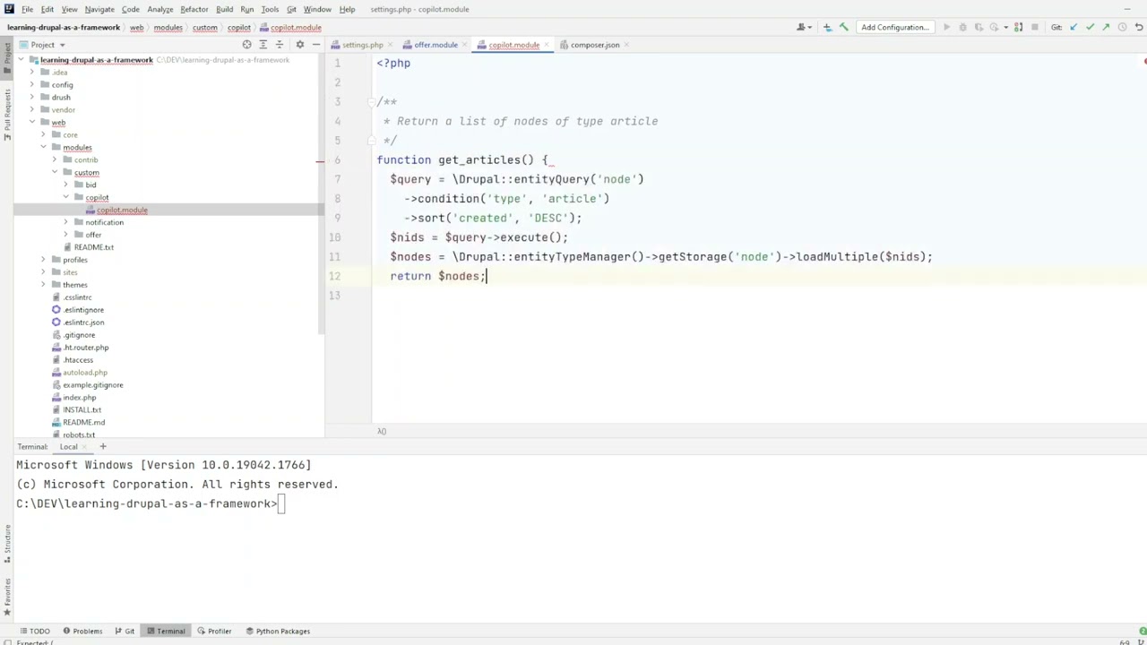 Github Copilot demo for Drupal developers