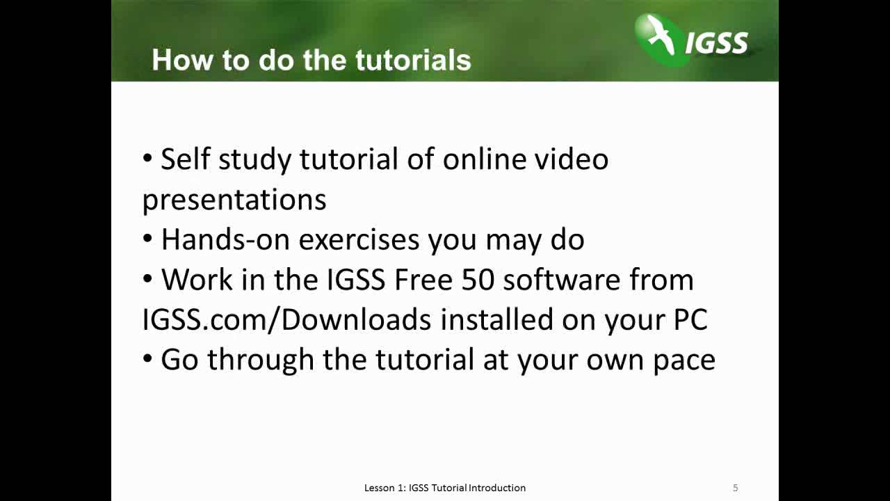 01 - IGSS Tutorial Introduction