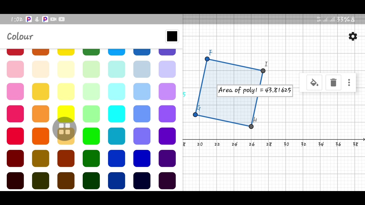 GeoGebra Tutorial 8 - Area of polygons and a circle