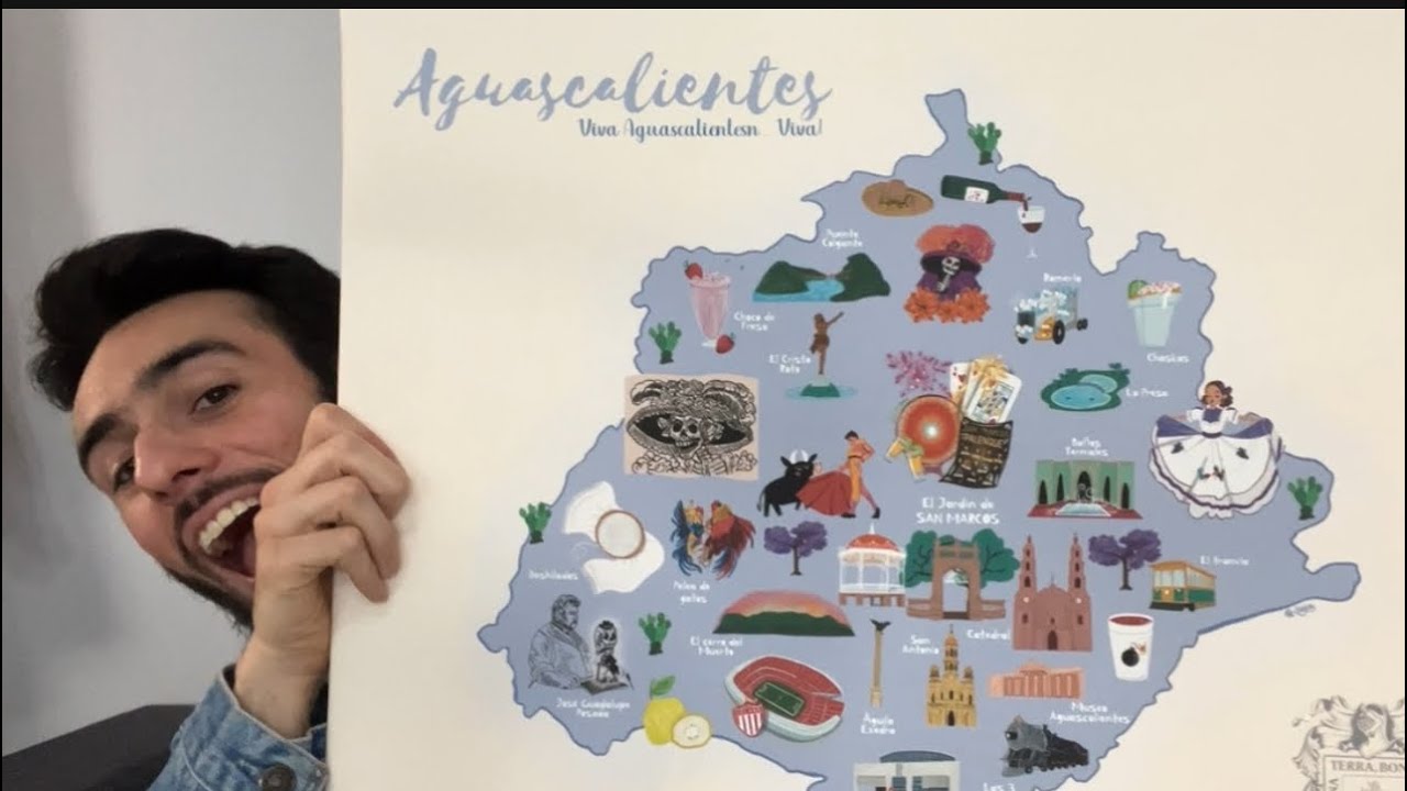 NUEVO mapa ilustrado AGUASCALIENTES