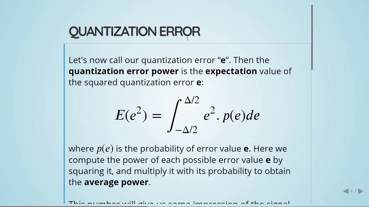 ADSP - 01 Quantization - 03 Quantization Error