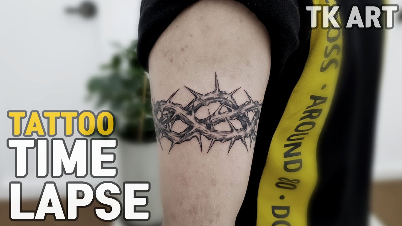 Thorn tattoo / Tattoo Time lapse / black work / TK ART