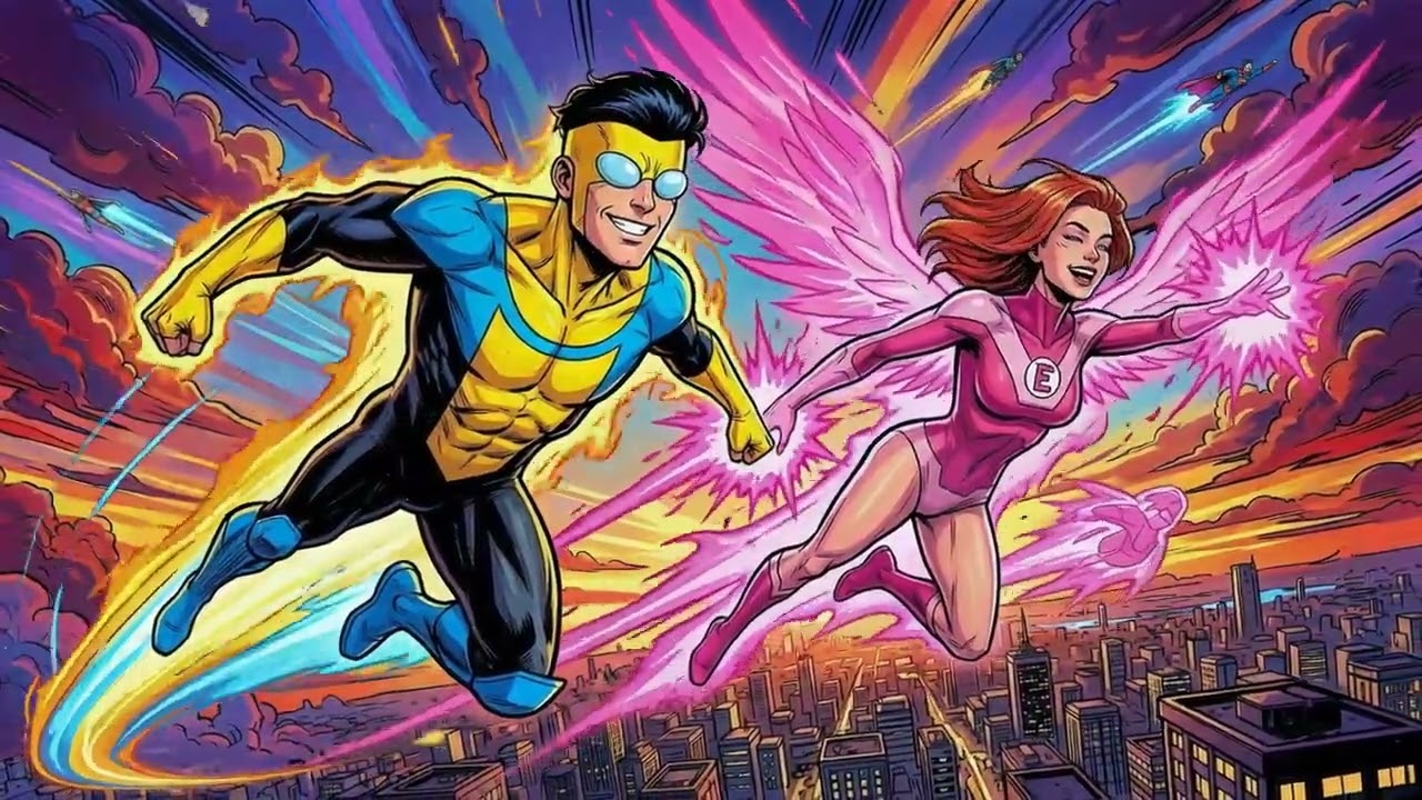 INVINCIBLE & ATOM EVE Flying 4K Live Wallpaper 🔥 | ¡Los Mejores Fondos Geek!