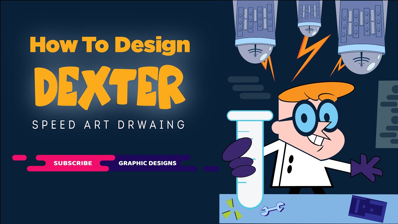How To Design Dexter Character | Graphic Designs Tutorial | Adobe illustrator | Speed Art