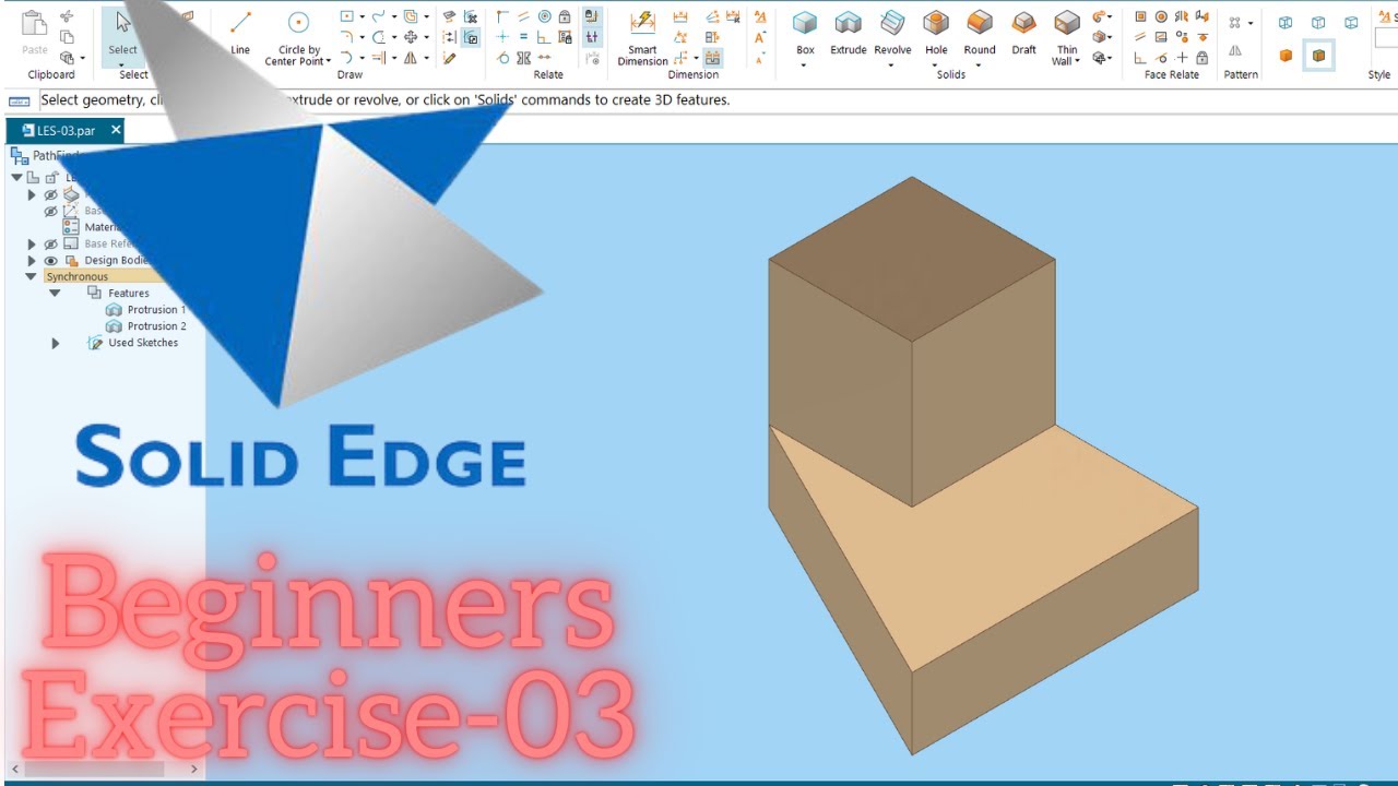 SOLID EDGE TUTORIAL BEGINNERS EXERCISE-03