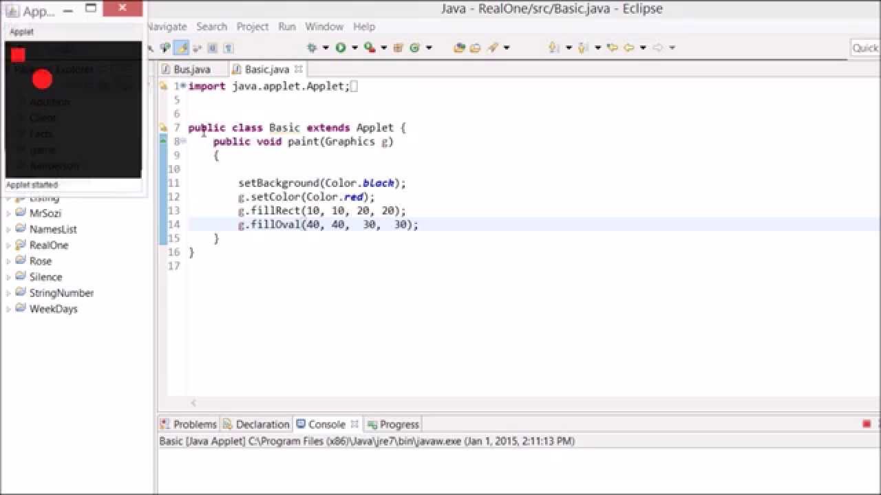 Basic Java - Drawing an oval and a rectangle