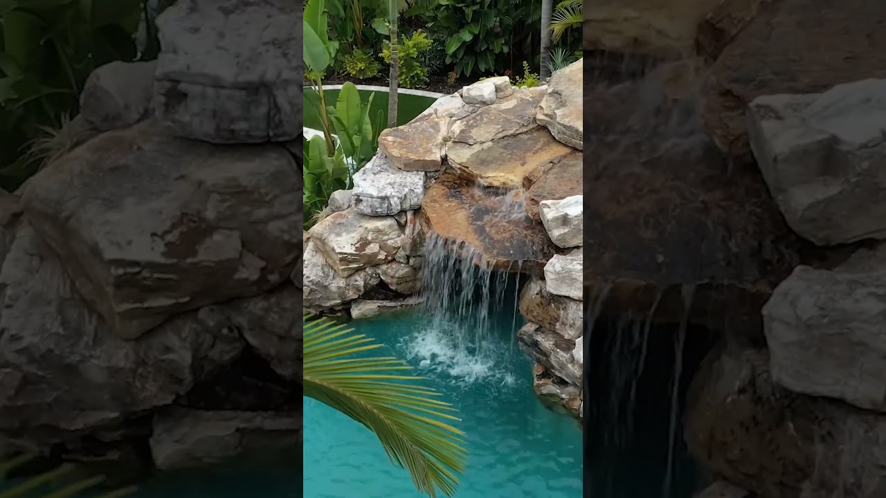 Beautiful Tropical Paradise Backyard. #insanepools #lucaslagoons #pool #poolbuilders #backyard