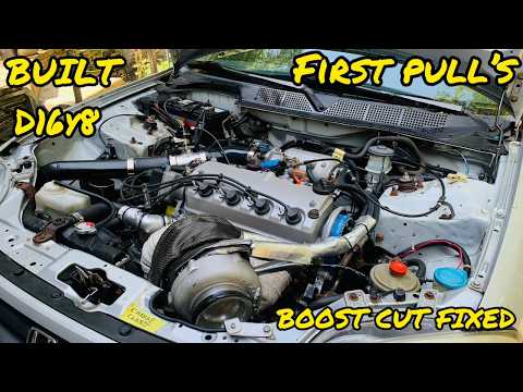 FIRST PULLS IN THE BUILT D16! 😈 BOOST CONTROL FIXED #civic #turbo #honda #automobile #jdm #dseries
