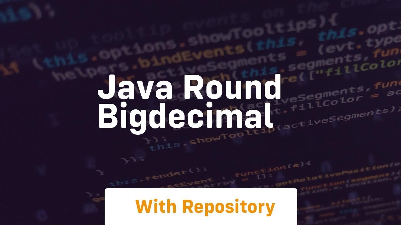 java round bigdecimal