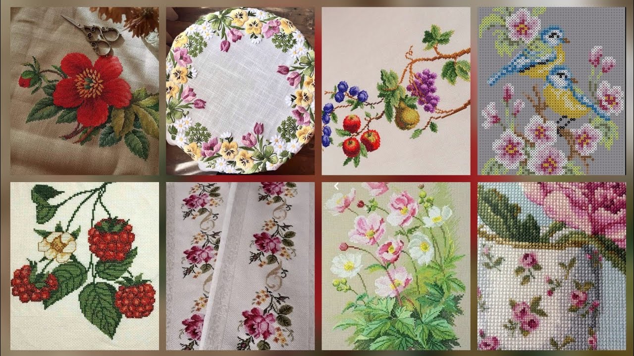 Top 100+ Amazing and Elegant Floral Cross stitch patterns || Charsuti Kerhai Ideas For Everything||