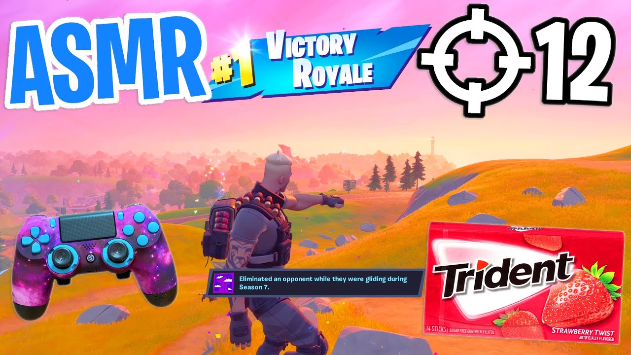 ASMR Gaming Fortnite Satisfying 😴 Solo Relaxing Gum Chewing 🎮🎧 Controller Sounds + Whispering 💤