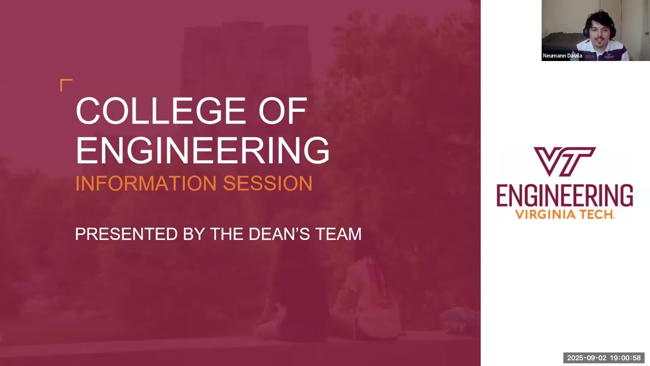VT College of Engineering Virtual Information Session September 2025