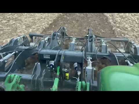 Agro-Tom GSH XL 4 meter Subsoiler on John Deere tractor in Canada