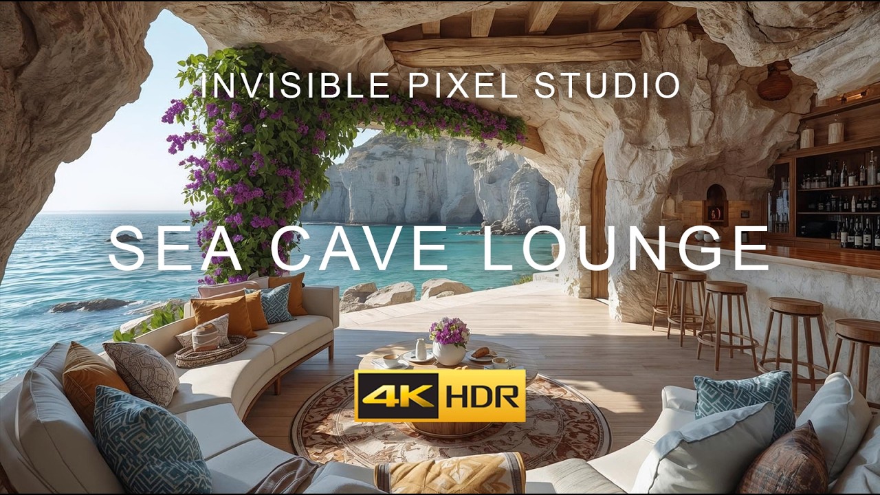 Sea Cave Lounge — 4K Relaxing Loop | Cliffside Bar, Ocean View, Soft Ambient Motion