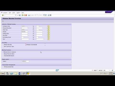 SAP MM Invoice verification Section C Exercise Release Invoice Automatically