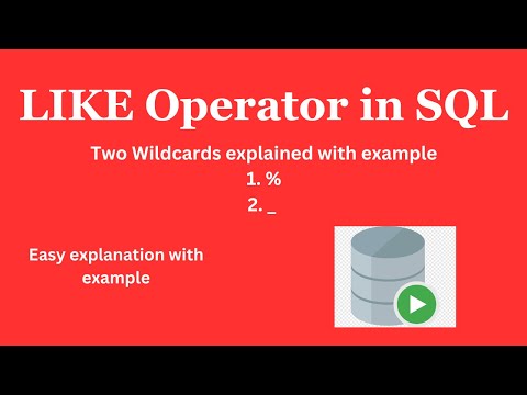 LIKE operator in SQL | Like Operator and two wildcards | Techie Creators