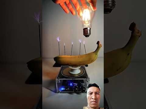 Lighting + Banana = ? #experiment #fire #music #funny #dj #memes
