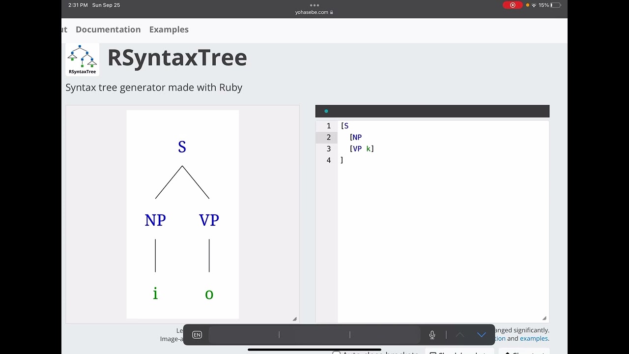 Making a Syntax Tree using RSyntaxTree