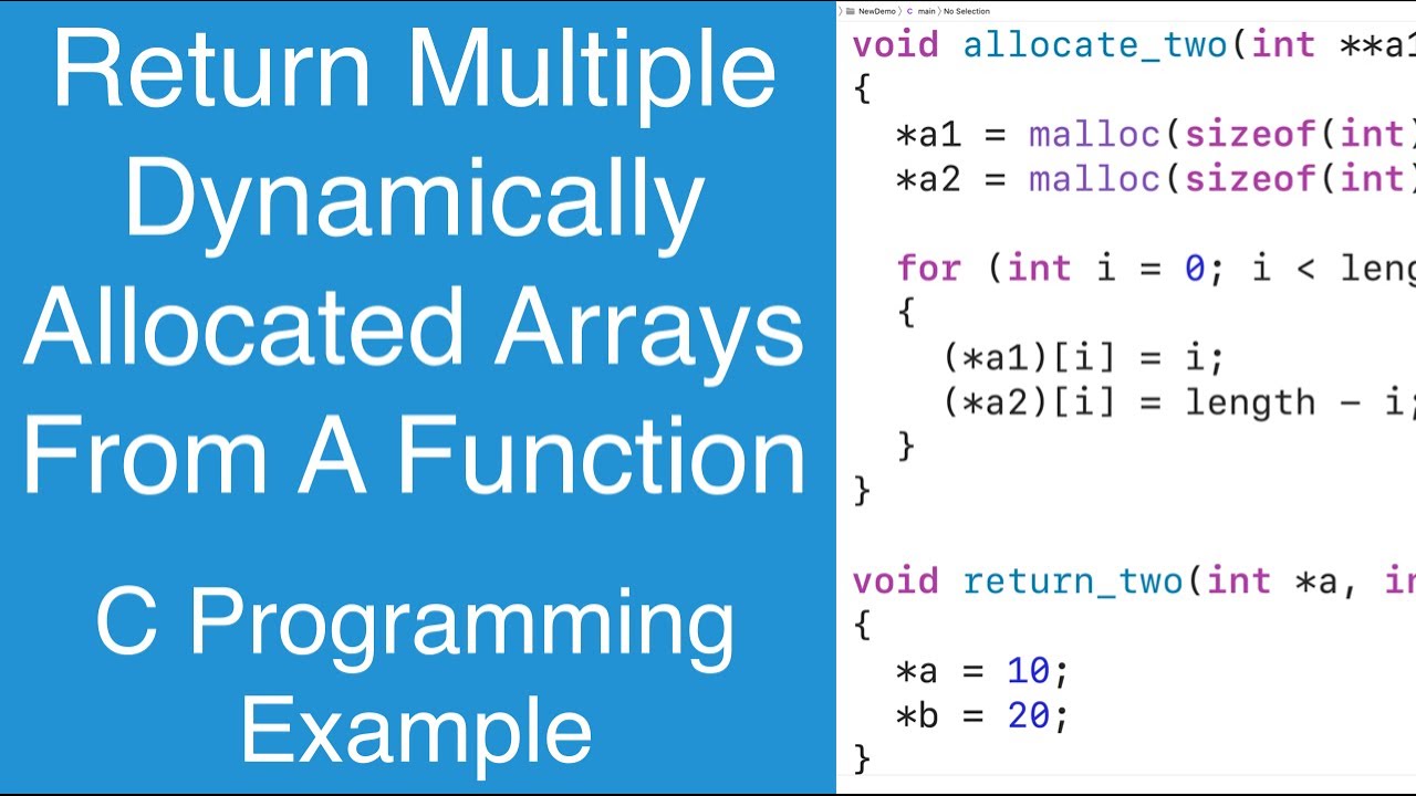 Return Multiple Dynamically Allocated Arrays From A Function | C Programming Example