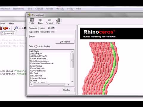 RhinoScript 1 (Draw a Circle at a point) – Informing Form