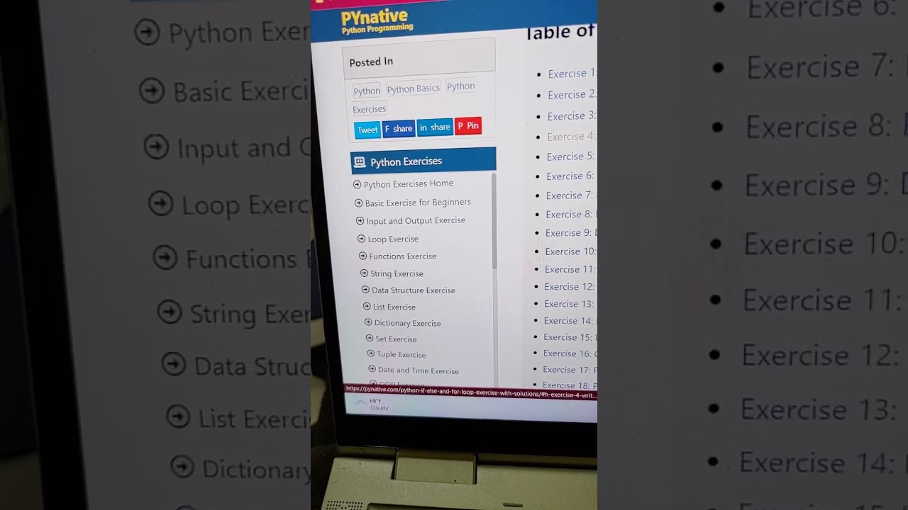 Pynative is really good for beginner exercises.