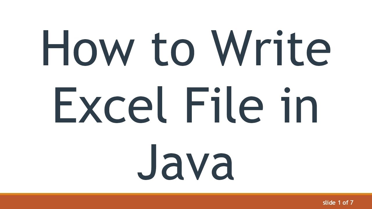 How to Write Excel File in Java