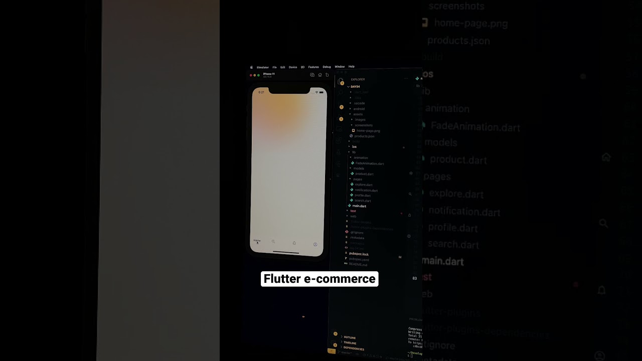 Flutter e-commerce Application Example #shorts