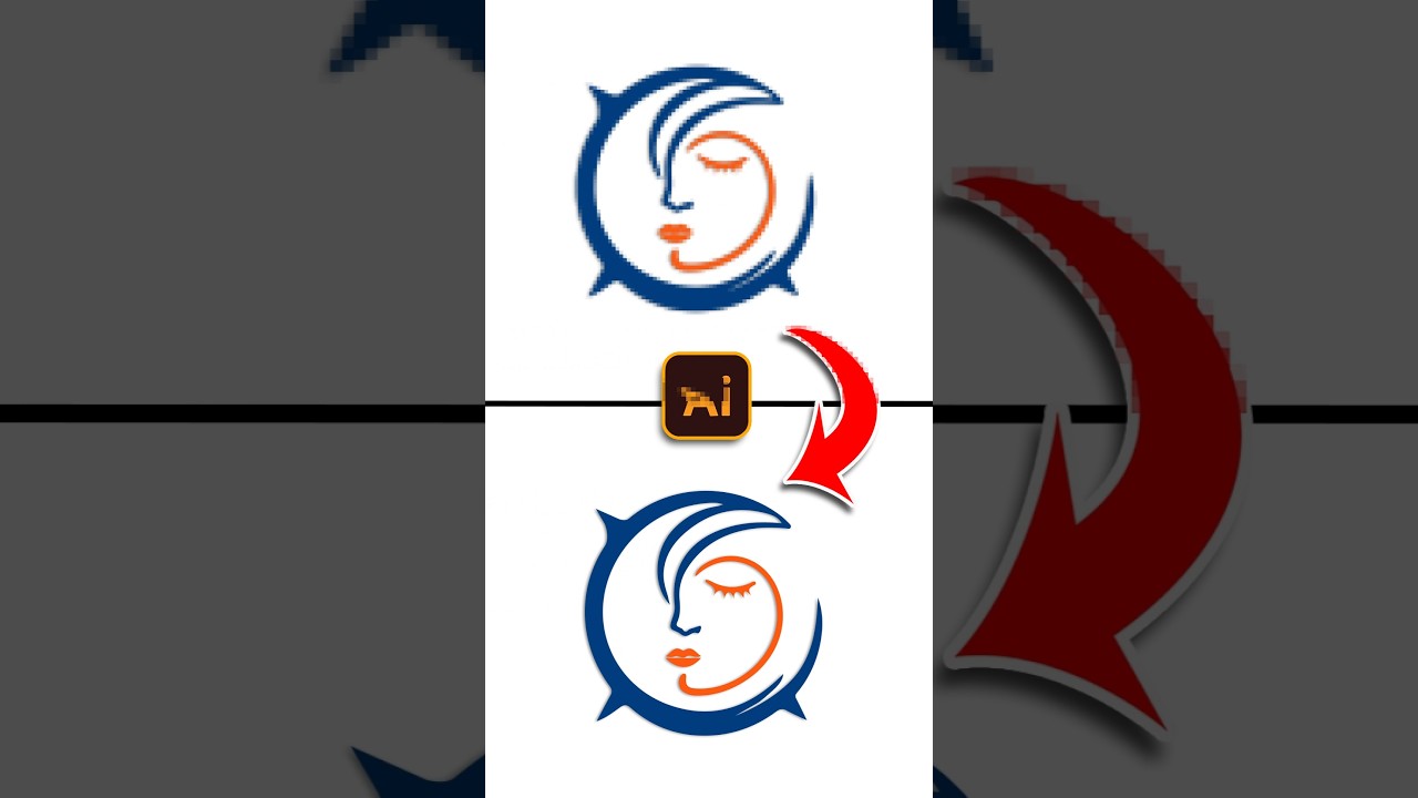 Fix Blurry Logos in MINUTES with Illustrator! #tutorial #graphicdesign #shorts