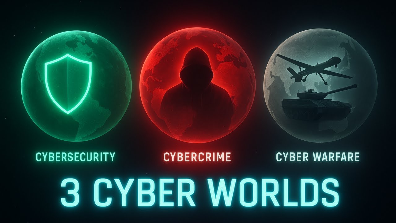 Cybersecurity vs Cybercrime vs Cyber Warfare | Explained Simply