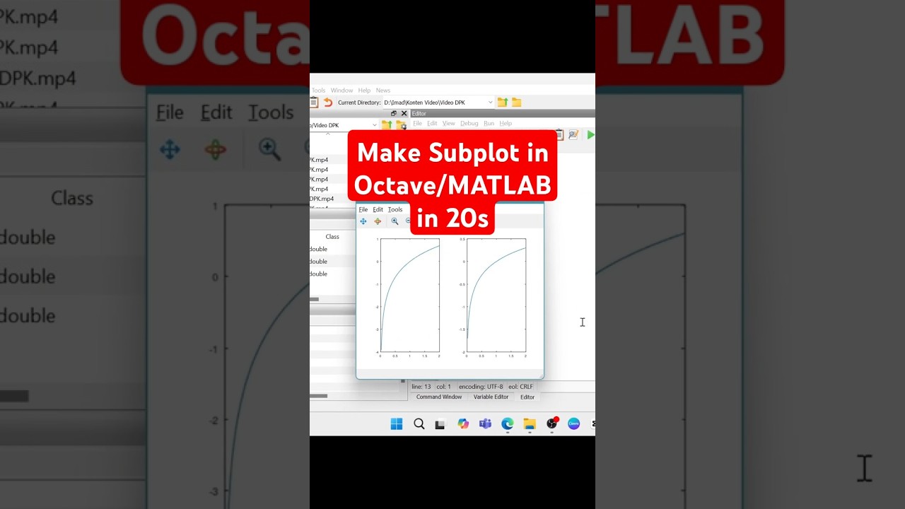 Make Subplot in Octave/MATLAB #octave  #matlab #tutorial #programmingtutorial  #coding #howto