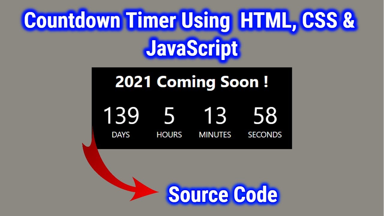 How To Make Countdown Timer Using HTML, CSS & JavaScript | WebHak5