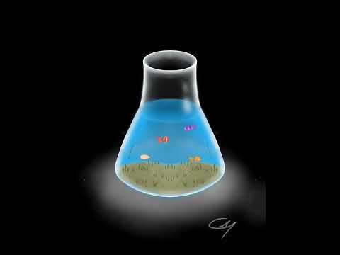 Ocean inside a beaker | Digital drawing process #shorts_