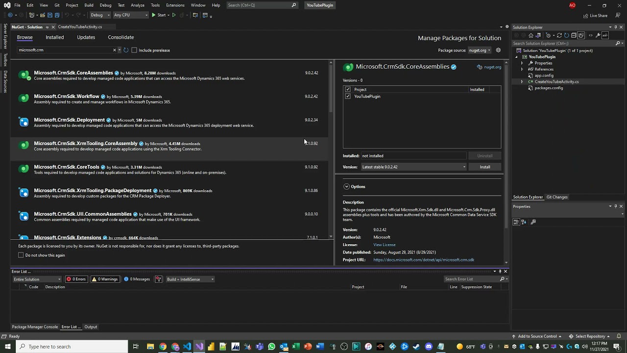 Build your 1st C# Plugin Step 2: Add Microsoft XRM SDK Core Assembly reference and implement IPlugin