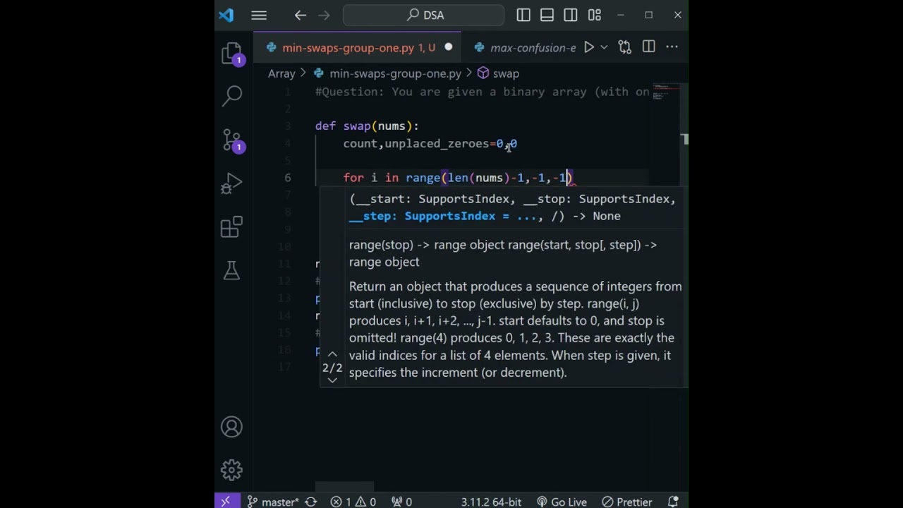 Minimum adjacent swaps required to Sort Binary array