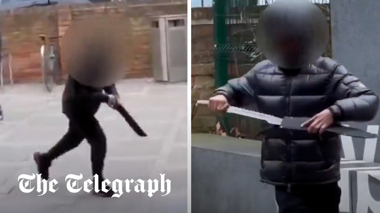 Watch: Machete-wielding youths clash in Nottingham city centre