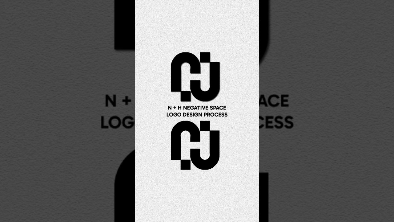 Negative Space Logo Design Process | Illustrator Logo Design Tutorial | N + H Negative Space #logo