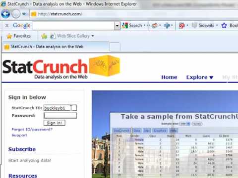 Creating a StatCrunch Account Video Lecture - Statcrunch Tutorials for Beginners - Data and ...