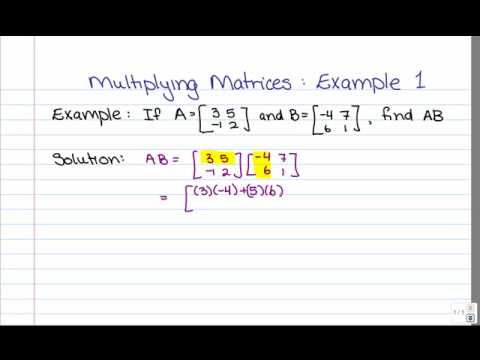 Matrix Multiplication: Example 1 (2x2)