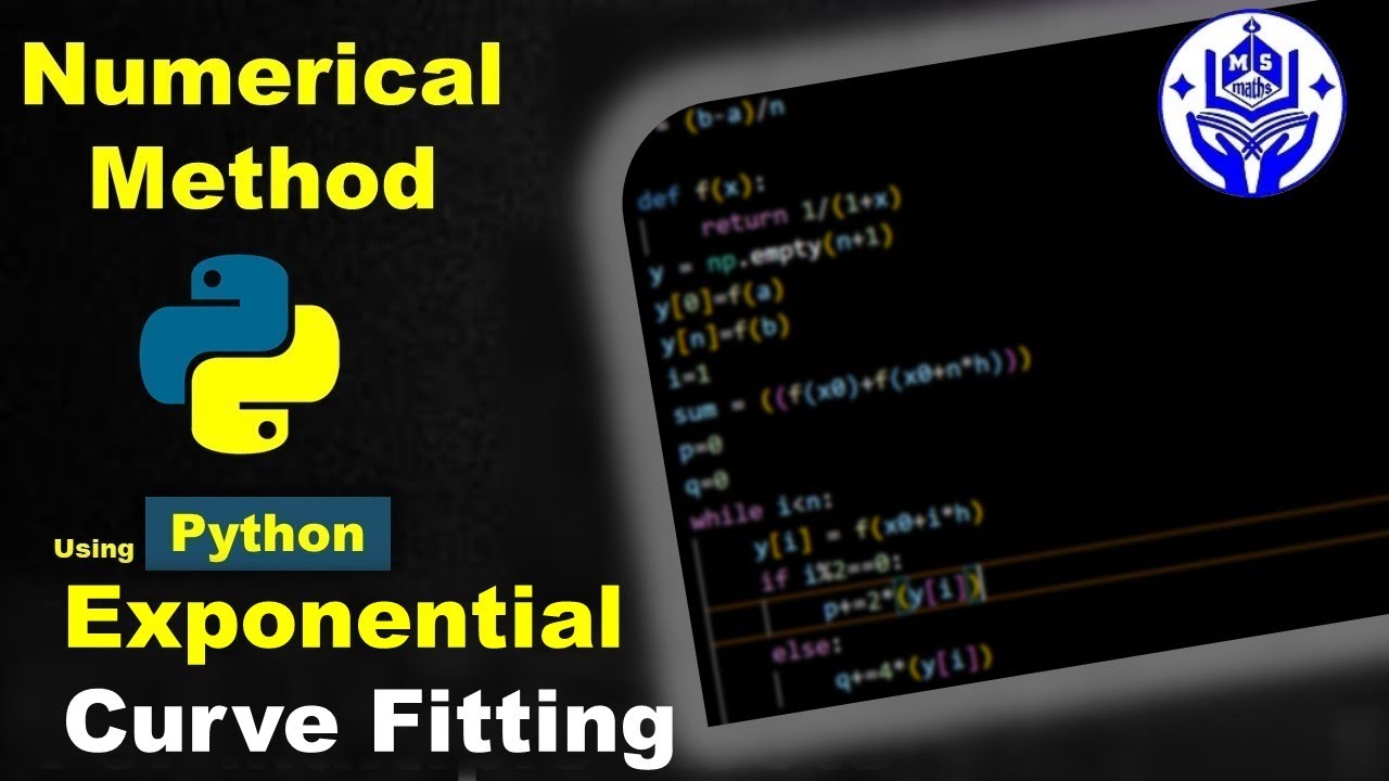 Python code of Exponential Fitting of given data points| Curve Fitting | #numericalanalysis #msmaths