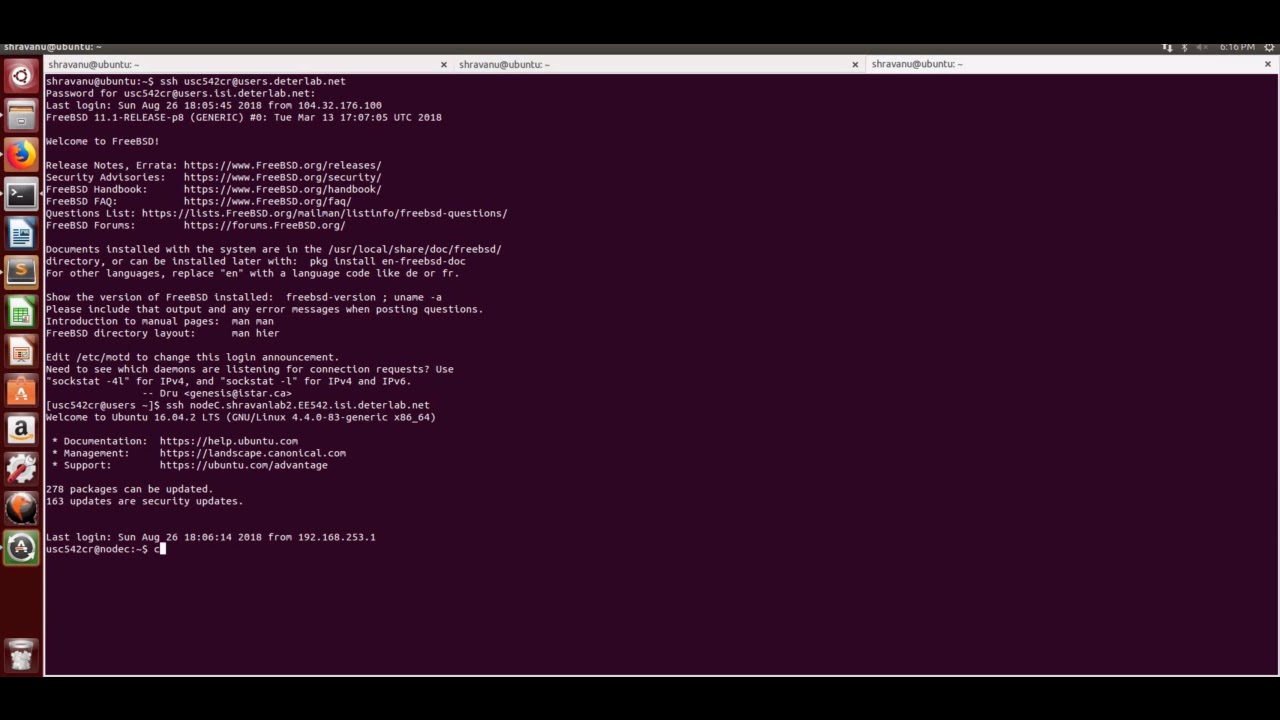 Lab 2 : Client server Communication using sockets in deterlab