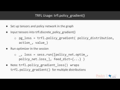 Learn Reinforcement Learning with TensorFlow TRFL Utilizing Policy Gradient Methods | packtpub ...