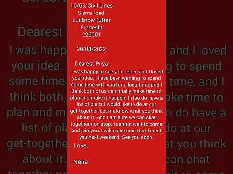 Letter to a friend in reply to her about planning a get-together # letter writing # informal letter