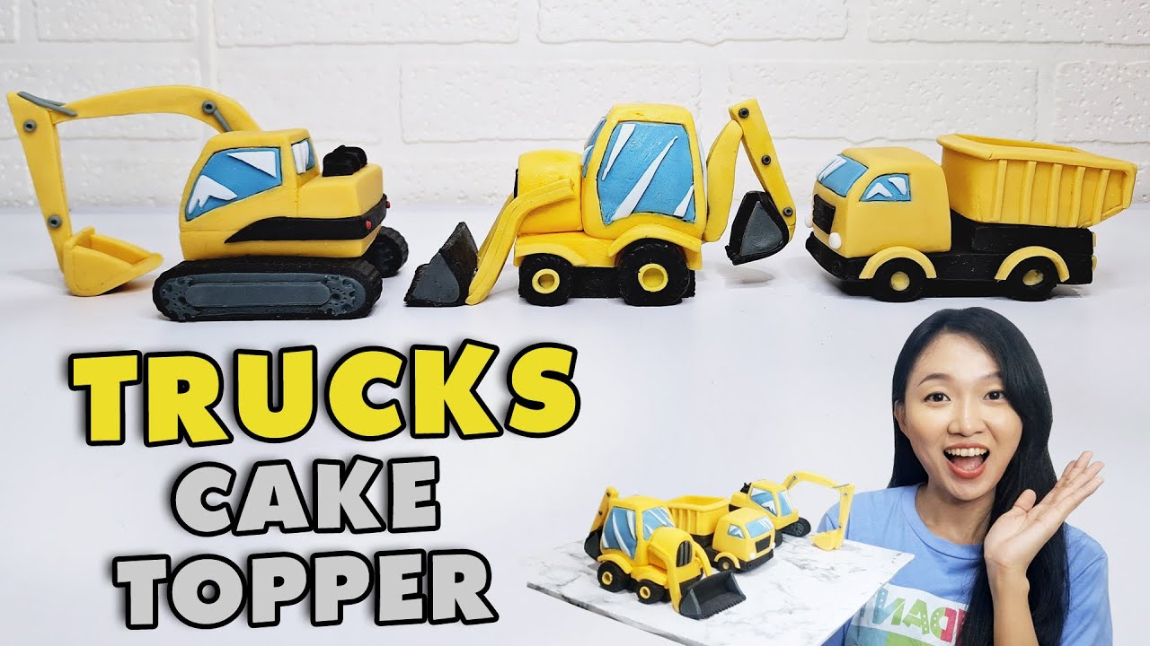 How to make Truck Cake Topper | Truck Cake | Construction Themed Cake | Trucks Cake