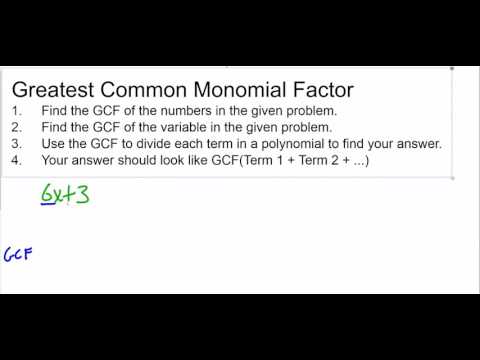 Greatest Common Monomial Factor Steps and Examples