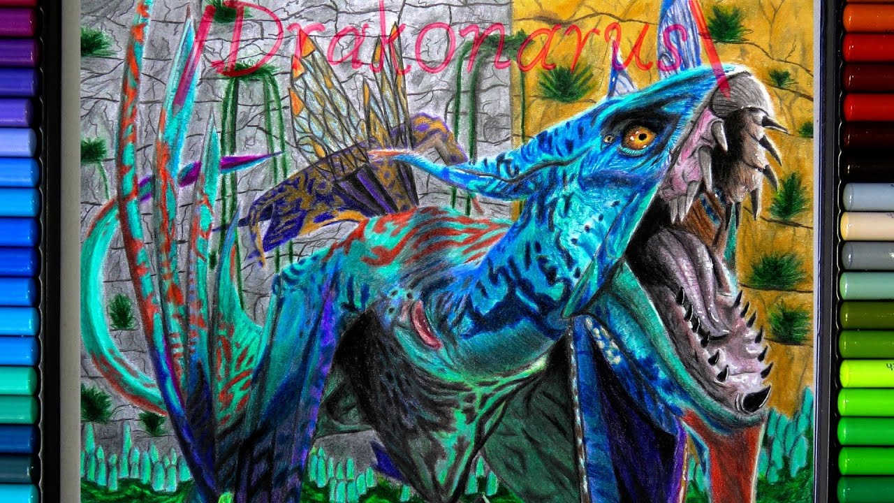 Drawing Mountain Banshee (Ikran) - Avatar [4K/UHD] - Drakonarus