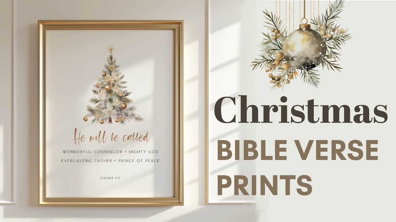 Christmas Scripture Wall Art / Elegant Bible Verse Prints / Christmas Wall Decoration