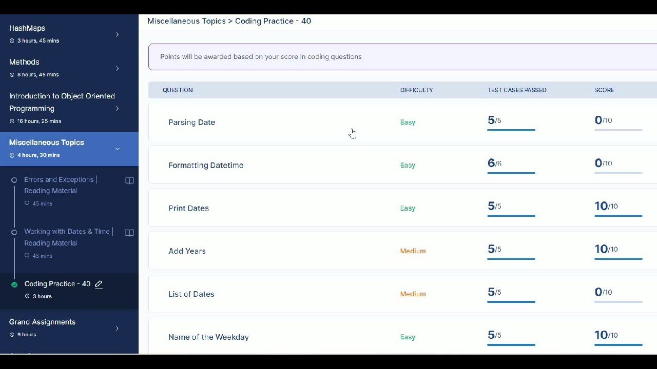 coding practice - 40 java fundamentals QA automation Testing NXTWAVE