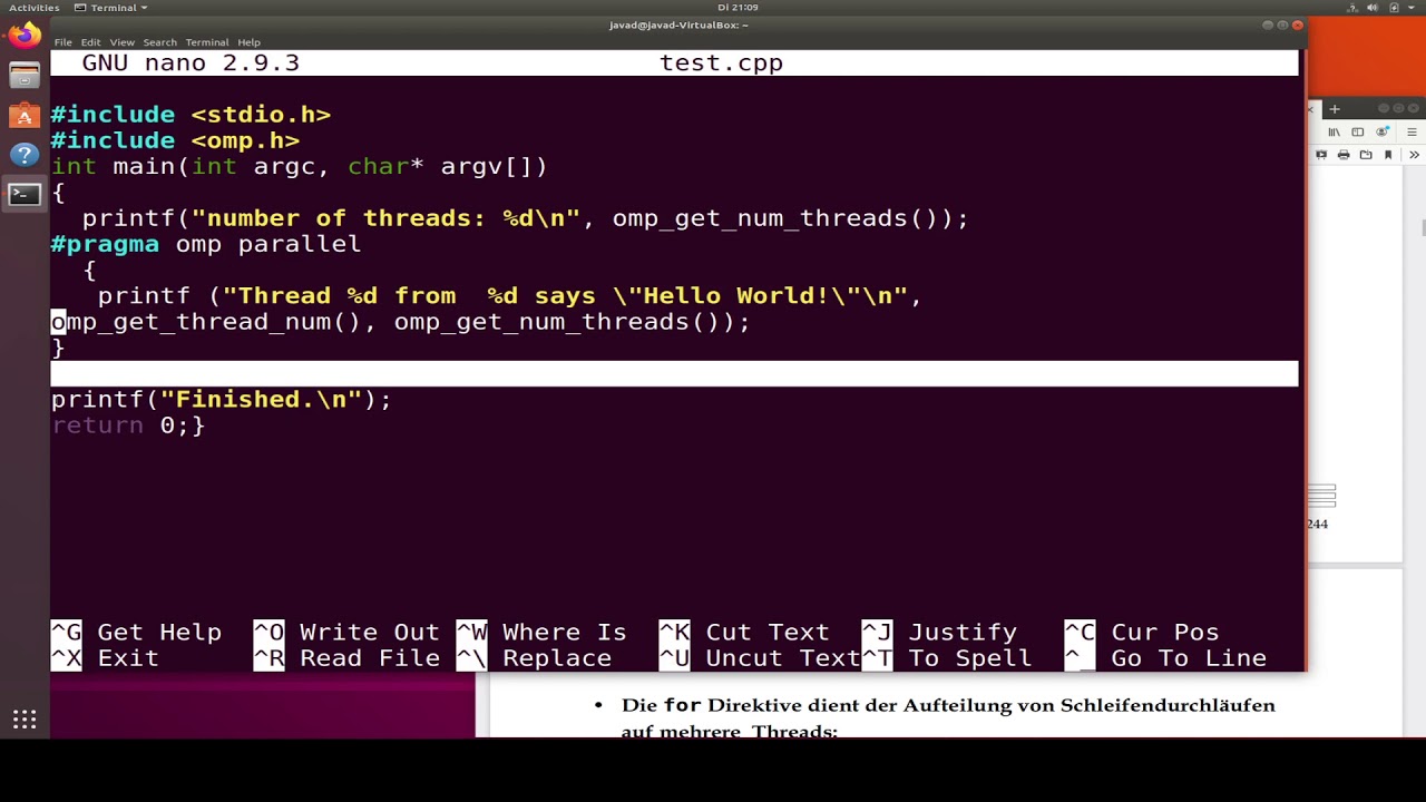 OpenMP get Number of Threads